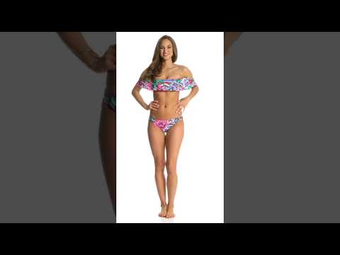 Laundry By Shelli Segal Laguna Flora Cold Shoulder Bikini Top | SwimOutlet.com