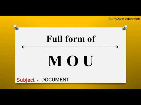 MOU ka full form | Full form of in English | Subject - DOCUMENT