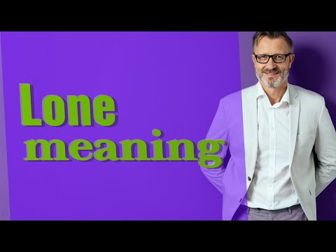 Lone | Meaning of lone