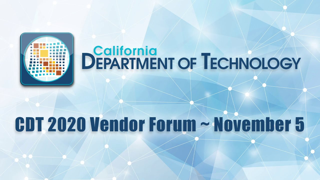 CDT 2020 Vendor Forum - November 5