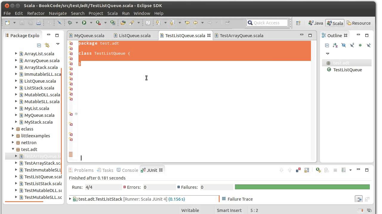Linked List Based Queue (using Scala)