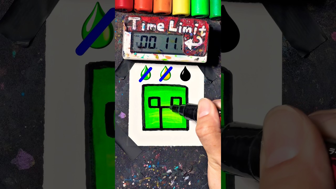 Drawing Creeper in 30Sec(Minecraft)