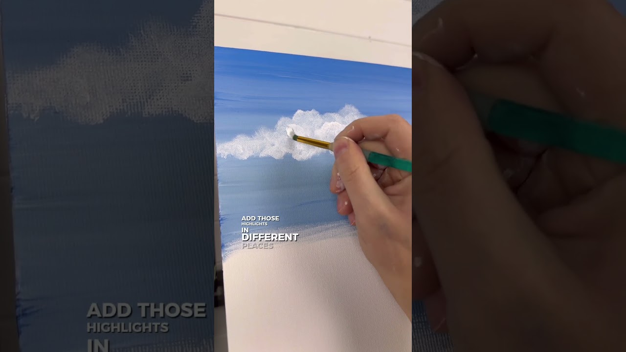 How to paint CLOUDS! ☁️ 🎨 #easypainting #clouds #paintingtips #tipsandtricks