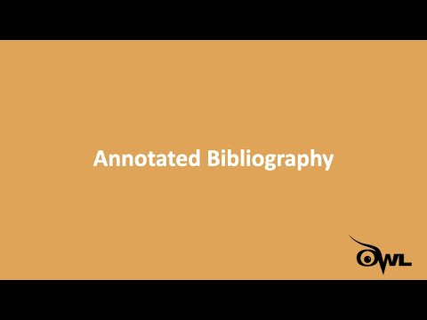 What is an Annotated Bibliography?