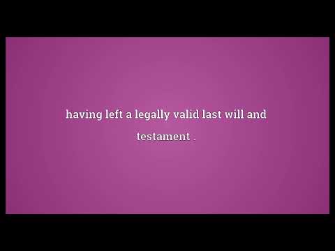 Testate Meaning