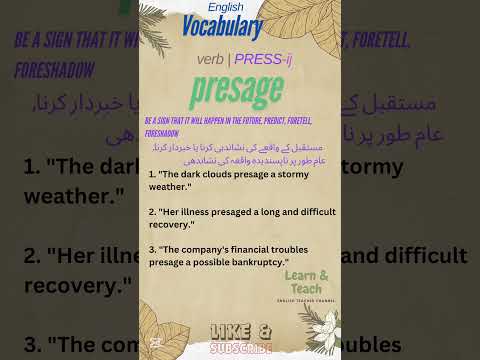 Presage meaning with example || Presage meaning || English vocabulary words #vocabularyforielts