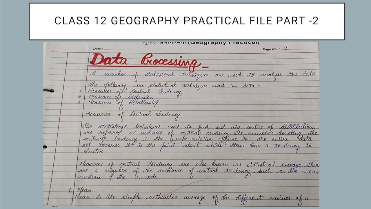 geography class 12 practical file unit-2 (data processing)part-2 #data #youtube #2023 #like