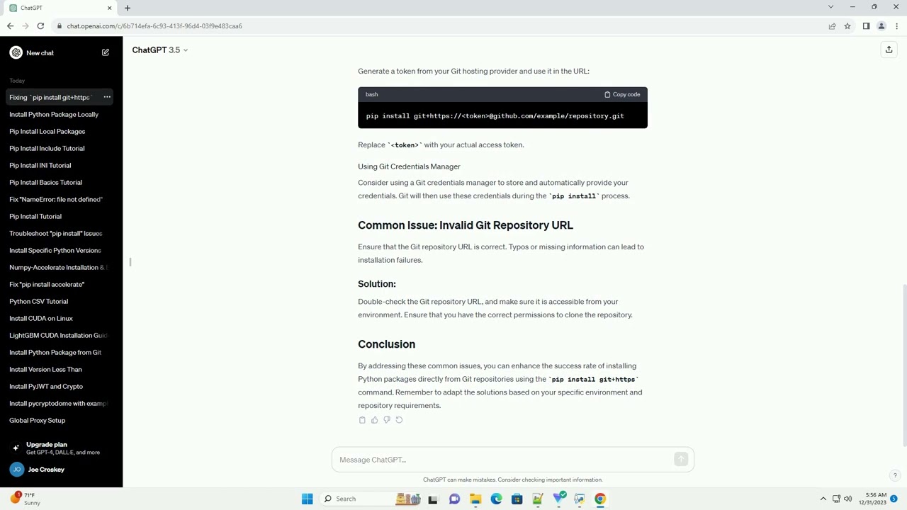 pip install git https not working