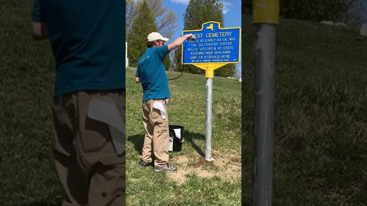 Cleaning Timelapse of Historical Marker at Local Cemetery | National Historic Marker Weekend 2025