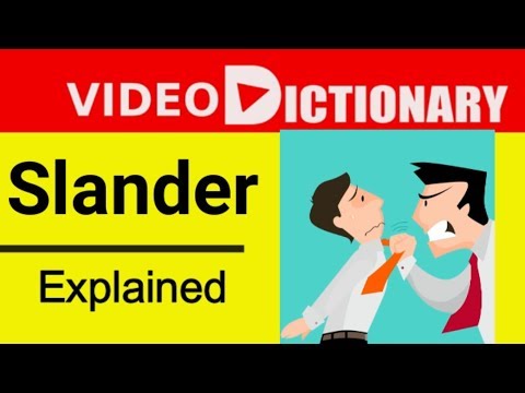 Slander Meaning | Synonyms & Antonyms | Pronunciation | Example in a sentence | Video dictionary