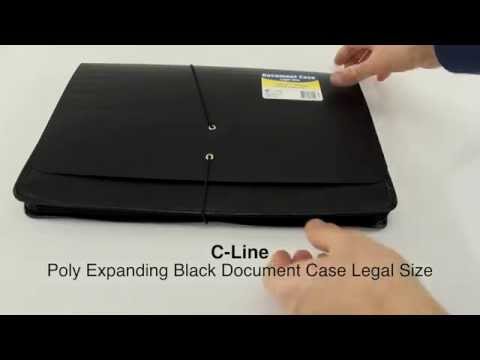 C Line Poly Expanding Legal Size Black Document Case Demo