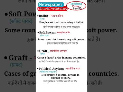 Newspaper Editorial Vocabulary (Set-80) with meaning and pronunciation and examples