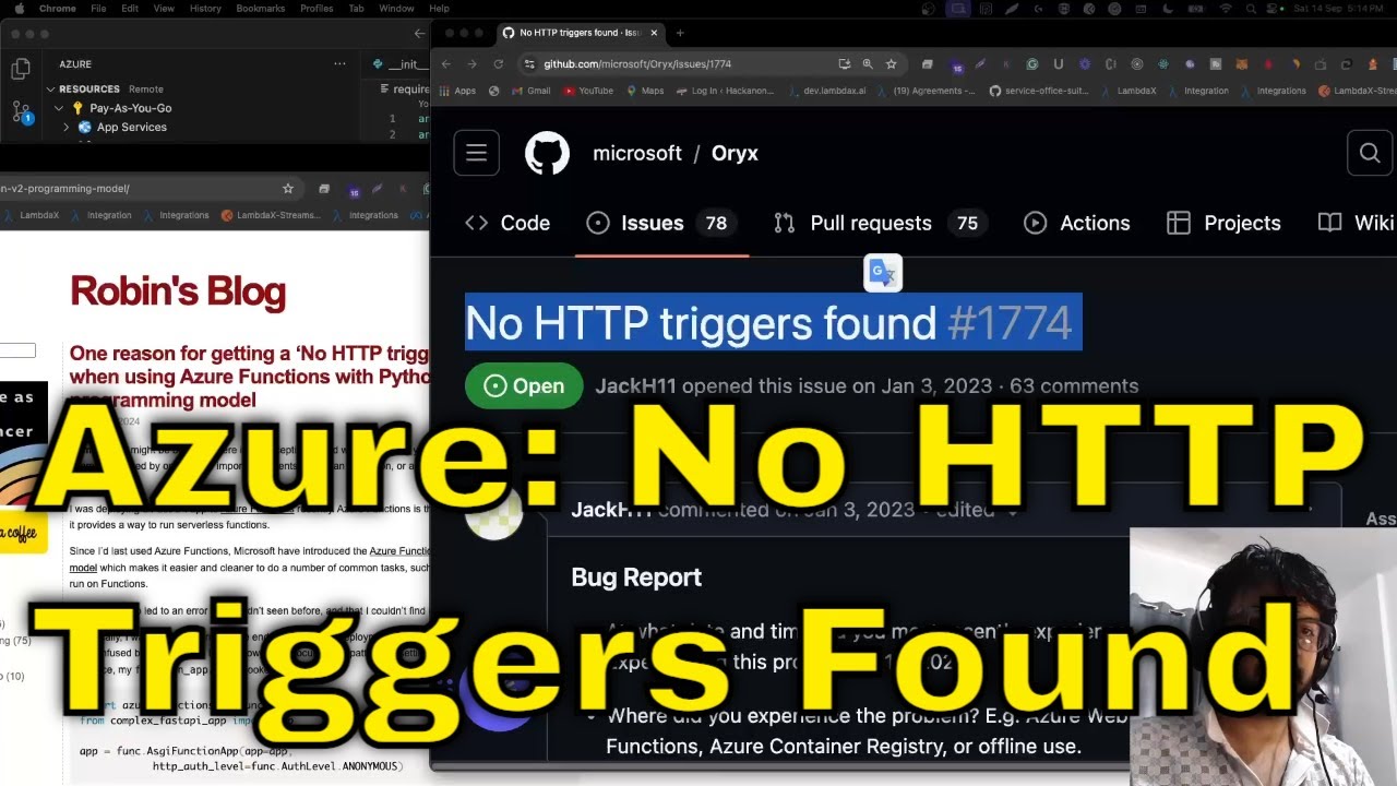 Fix : No HTTP triggers found (Azure Functions) - Python FastApi