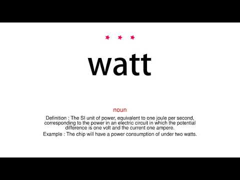 How to pronounce watt - Vocab Today