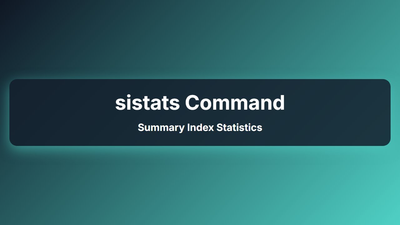 Master Splunk sistats Command for Summary Index Statistics | Fast Data Analysis