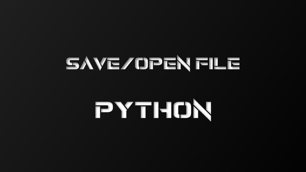 Save/Open file dialog with Python