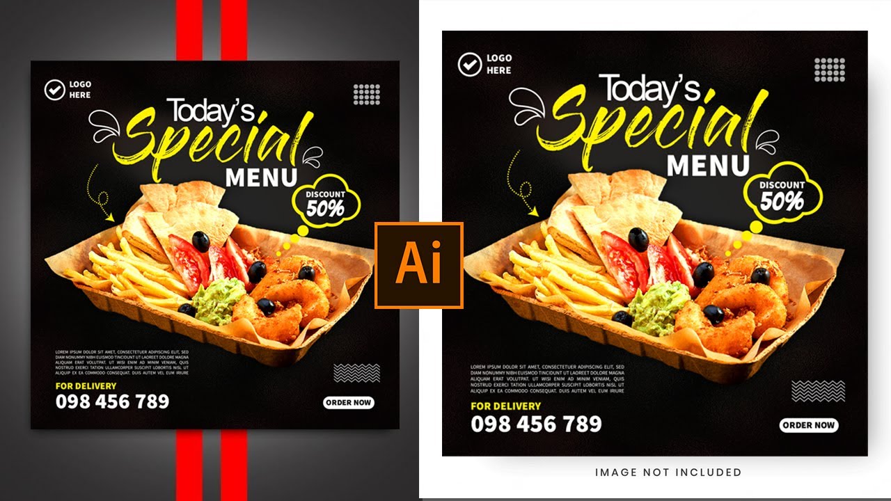 Design Food Flyer Illustrator Tutorial Step by Step | Adobe Tutorial