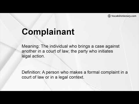 Complainant Meaning