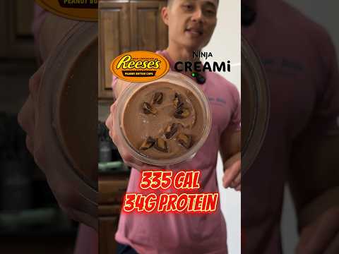 Reese’s Protein Ice Cream 34g of protein for under 350 calories. #ninjacreami