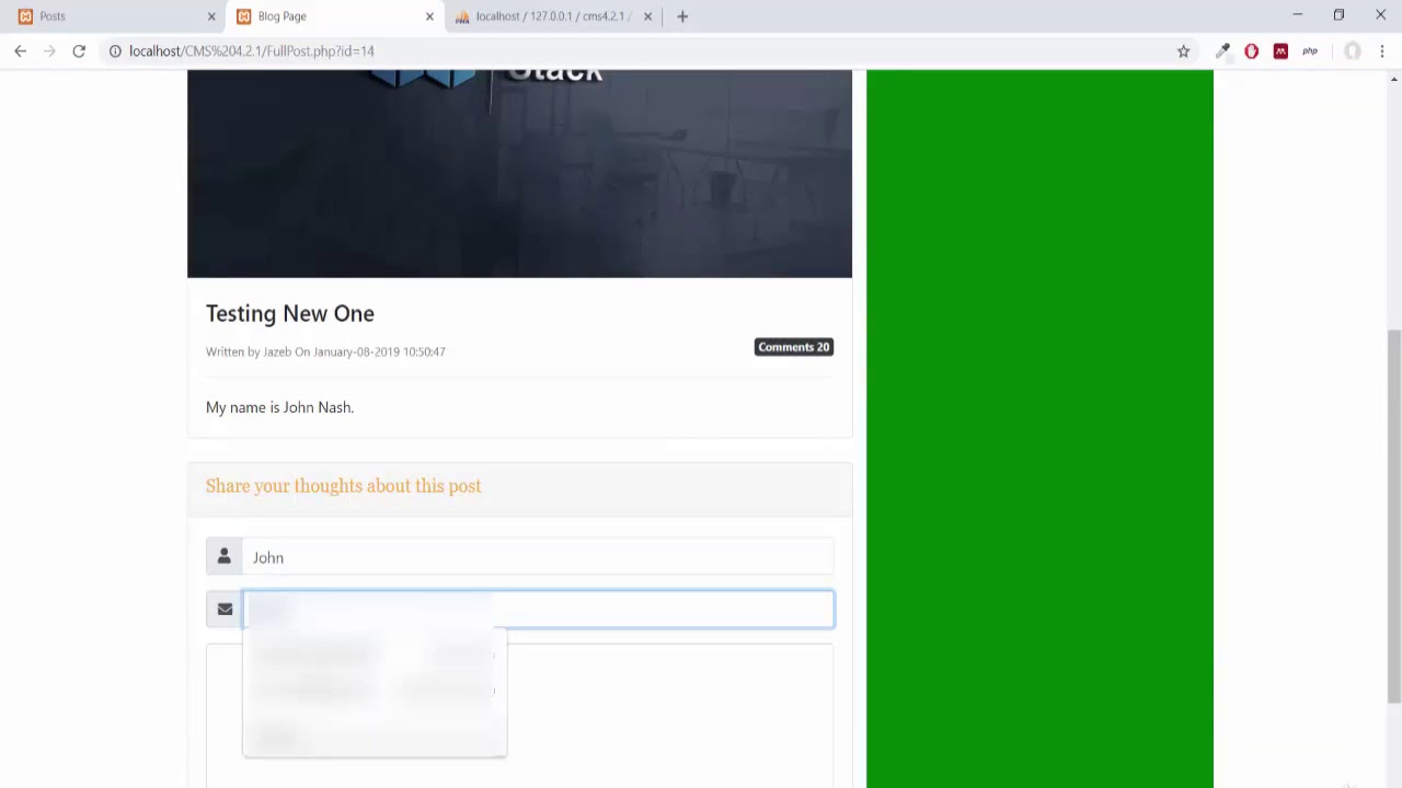 CMS Inserting Comment In Database Using PHP