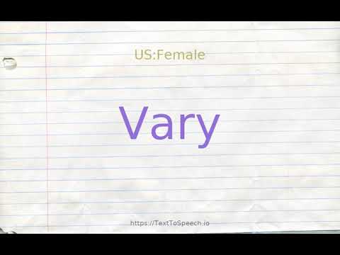 How to pronounce vary