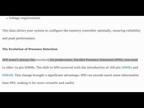 What is Serial Presence Detect SPD
