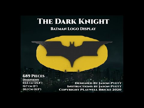 The Dark Knight, Batman Logo Display, Custom LEGO Design Animation.