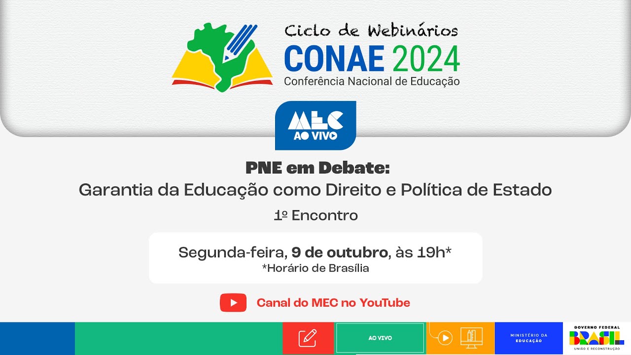 MEC realizará Ciclo de Webinários Conae 2024 – FGM
