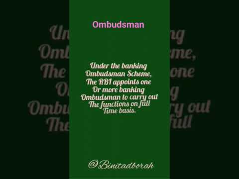 Meaning of Ombudsman ? #banking
