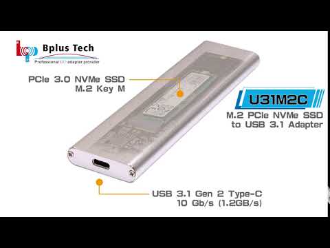 U31M2C (M.2 PCIe NVMe SSD to USB3.1 Gen 2 Type-C Adapter)