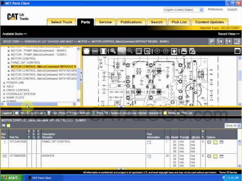 CAT forklift parts catalog