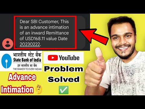 Advance Intimation of an inward remittance message from SBI on AdSense/Youtube Payment in dollar