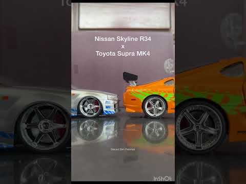 Nissan GTR R34 Toyota Supra mk4 #diecast #supra #nissangtr #skyliner34 #nissan