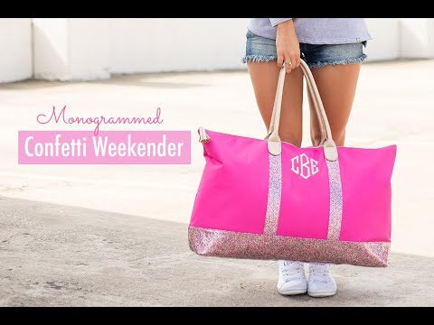 Monogrammed Confetti Weekender