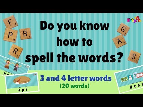 Spelling of words (3 letter / 4 letter) | Scrabble | Word Games 4 by BabyA Nursery Channel