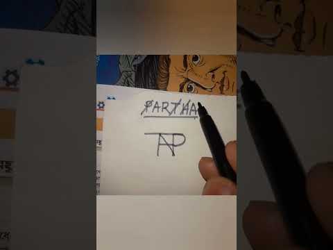 PARTHA name logo drawing #art #drawing #pencildrawing #pencilart #pencilsketch #artdrawing