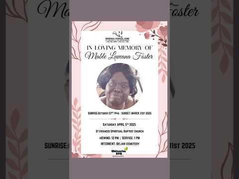 Mable L. Foster | Funeral Announcement #obituariessvg