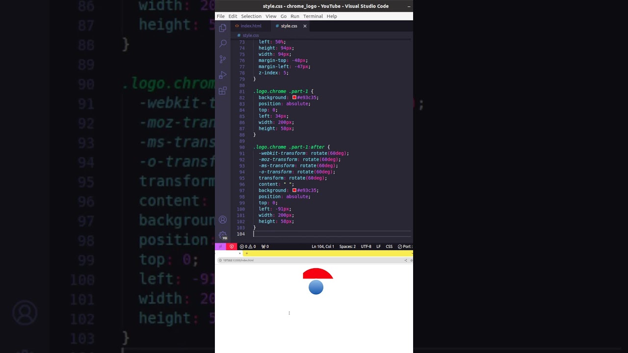 Google Chrome Logo in #HTML, #CSS and #javascript