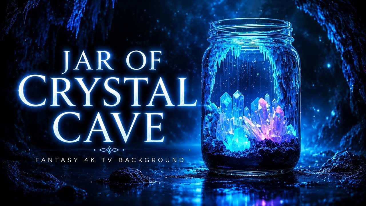 Jar of Crystal Cave – Fantasy 4K TV Background | Crystal Wallpaper Video