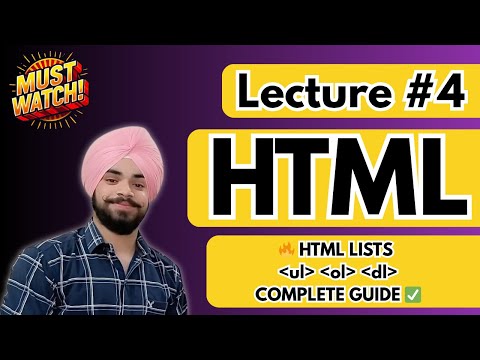 HTML Lists Full Tutorial 🔥 | ul, ol, dl FULL GUIDE for Beginners .