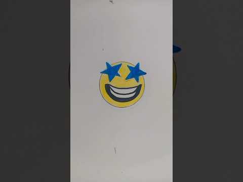Star Eye emoji drawing 🤩🤩 #drawing #quickdrawing #art #emojiart