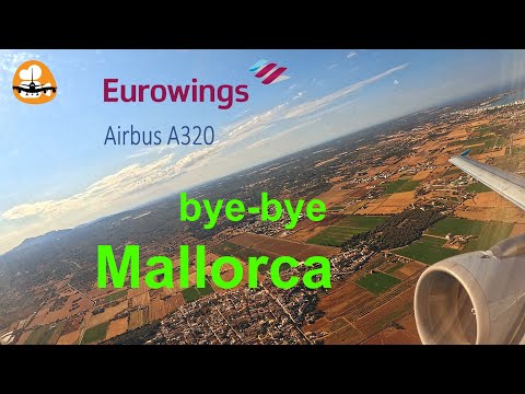 Take-off at Palma de Mallorca Airport with gunman at runway, 4K uncut inflight video