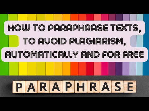 HOW TO PARAPHRASE TEXTS, TO AVOID PLAGIARISM, AUTOMATICALLY AND FOR FREE - HOW TO MAKE MONEY ONLINE