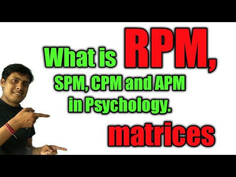 what is #RPM #SPM #CPM #APM in Psychology.