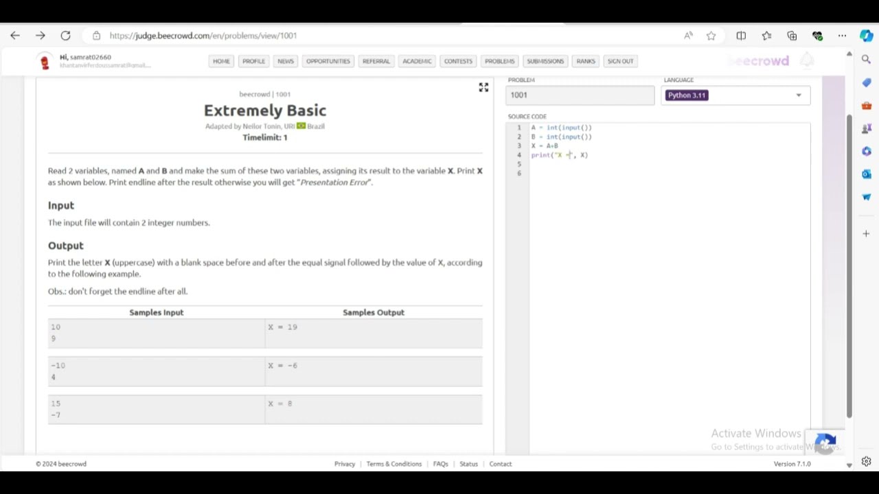 Solving Beecrowd 1001 Problem in python | Bangla Tutorial