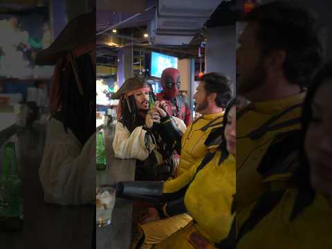 Deadpool and Wolverine with Captain Jack Sparrow