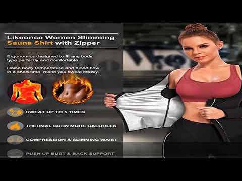 Likeonce Sauna Suit for Women Body Shaper Heat Trapping Sauna Suits Long Sleeve Weight Loss Workout