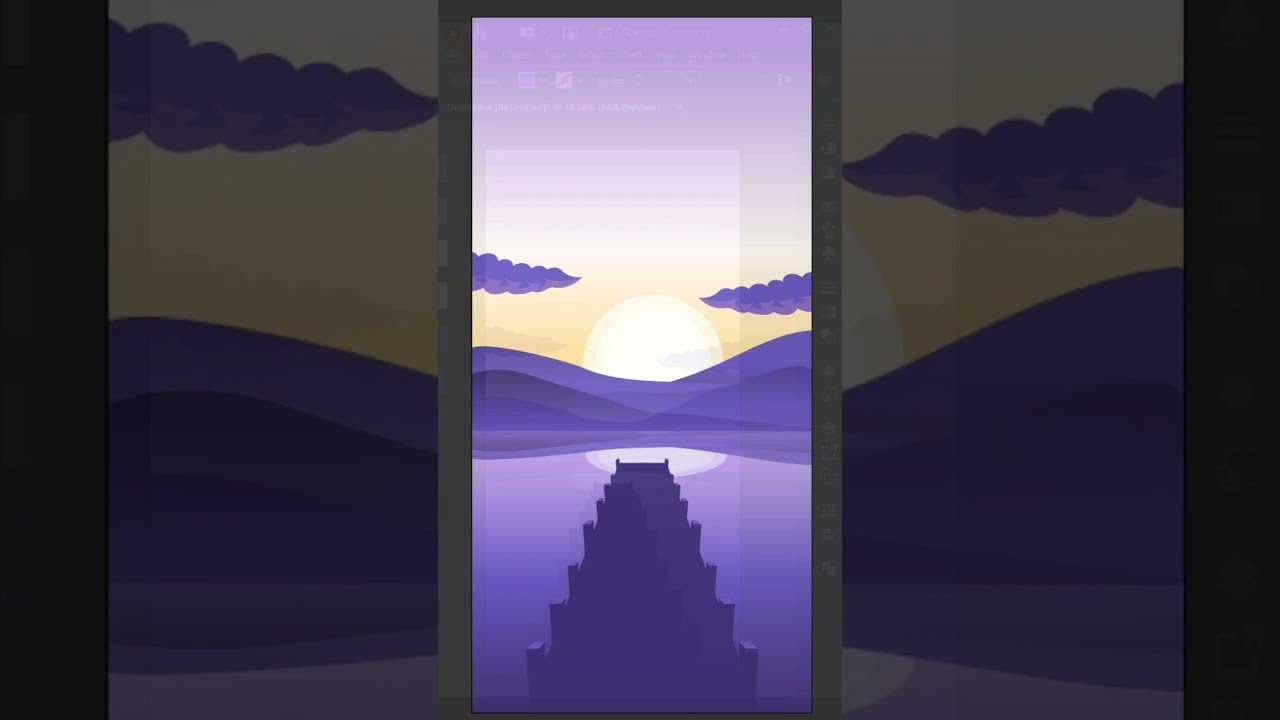 Learn to draw landscape flat design using adobe illustrator #adobeillustrator #procreate #flatdesign