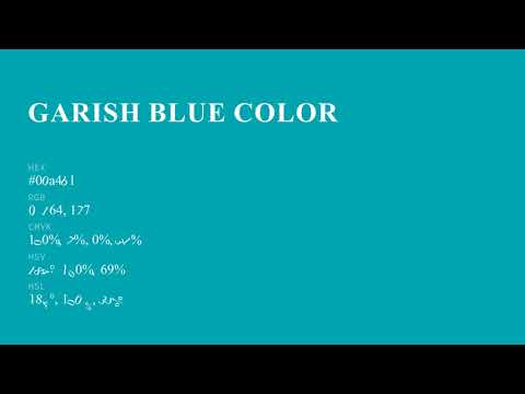 What color is Garish Blue ? #00a4b1 hex color - Blue color - Cool color 00a4b1
