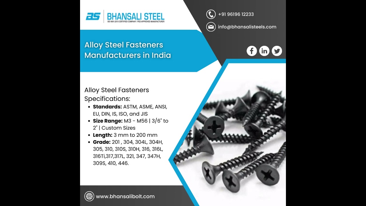Stainless Steel Fasteners  Carbon Steel Fasteners  Mild Steel Fasteners   Shashwat Stainless Inc